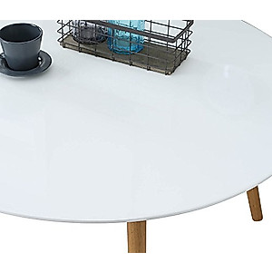 Convenience Concepts Oslo Round Coffee Table, Glossy White