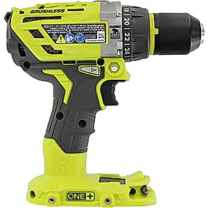 Ryobi P251 One+ 18V Lithium Ion 750 Inch Pound Brushless Hammer Drill Driver w/ 3 Drilling Modes, 24 Position Clutch, and Ergonomic Handle