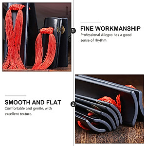 1 Pair Chinese Kuaiban Bamboo Bamboo Musical Instruments Traditional Hand Percussion Castanets Clapper Instrument for Adults Chinese Spring Festival (Black)