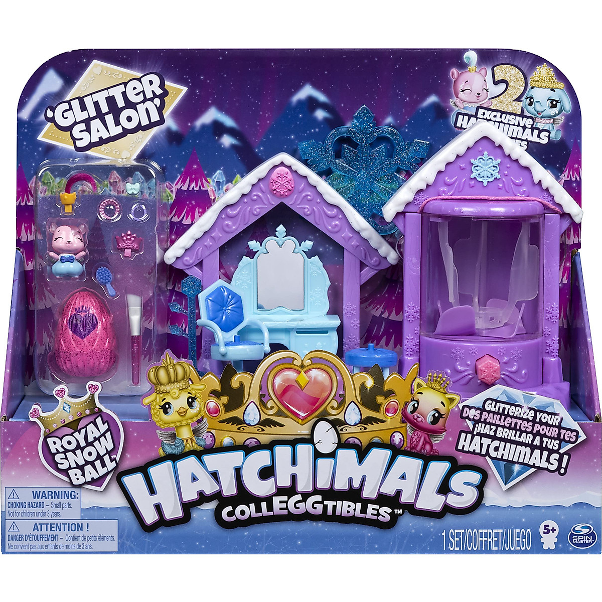 Hatchimals CollEGGtibles, Glitter Salon Playset with 2 Exclusive, for Kids Aged 5 and Up