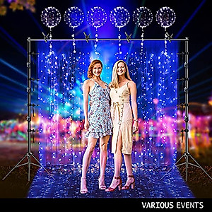 LimoStudio 10 x 9.6 feet Large and Heavy Duty Backdrop Stand with Elastic String Clip, Crossbar Ring Clip, Spring Clamp, Background Support System Kit for Photography, Events, AGG3002