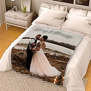 gue Couple Blankets Customized Photo Custom Blanket with Photo Text Personalized Bedding Throw Blankets Customized Flannel Fleece Blankets (100x130cm/39.4x51.2inches)