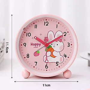 GRFIT Alarm Clocks Loud Alarm Clock, 4 Inch Silent Non-Ticking with Night Light, Kids Alarm Clocks for Bedrooms Bedsid Bedside Clock (Color : Brass)