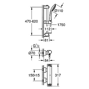 GROHE 34195001 Grohtherm 2000 Thermostatic Shower Mixer