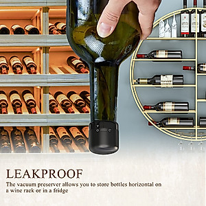 Loboo Idea Silicone Wine Stoppers For Wine Bottles, Wine Saver Stoppers (6pcs/box, Black)