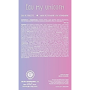 Eau My Unicorn, Enchanted, Magical, Fragrance, for Her, Eau de Toilette, EDT, 3.4oz, 100ml, Perfume, Spray, Made in Spain, by Air Val International