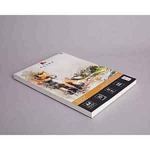 Watercolor Paper Artist Art Pad 35 Sheets, 140lb/300 GSM, Glue Bound, Acid Free, Cold Pressed for Artists Drawing and Sketching Techniques, Made in UK