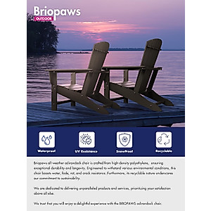 BRIOPAWS Adirondack-Chairs-Set of 2 | Wood Grain | Fire Pit Chair | Oversized | HDPE Plastic | Weather Resistant | for Deck Outdoor Poolside Campfire