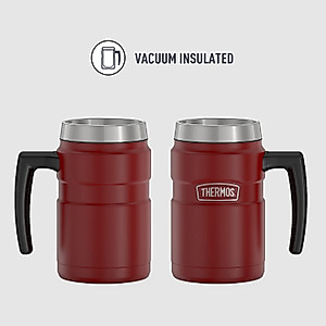 Thermos Stainless King 16oz Desk Mug, 16 Ounce, Matte Red
