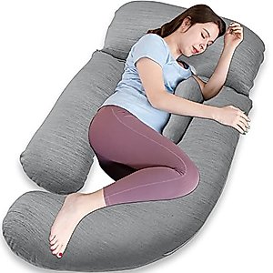 AS AWESLING 60in Pregnancy Pillows for Sleeping | Detachable Maternity Pillow for Pregnant Women | Extra Large Full Body Pillow for Pregnancy (Cool Gray)