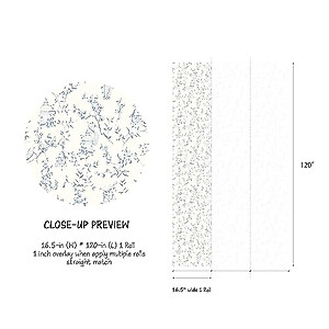 RollsRolla Toile Wallpaper Modern Farmhouse Wallpaper Peel and Stick Wallpaper Vintage Ivory Beige Neutral Blue and White with Birds and Flowers for Accent Wall Bedroom Bathroom