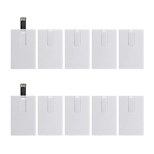 KINMIN Credit Card USB Flash Drive 16GB 10 Pack Business Card Bank Card Shape Flash Drive Memory Stick Key Credit USB Drive