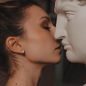 SMILEST Heart Earrings Gifts for Her - Birthstone Earrings for Women Wife, Amethyst February Birthstone Earrings Purple Earrings Amethyst Stud Earrings Anniversary Birthday Gifts for Women Mom Wife