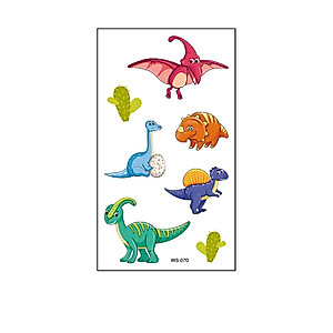 20 Sheets Dinosaur Temporary Tattoo, Fake Dinosaur Tattoo Face Body Stickers, Great for Dinosaur Birthday Party Favors Supplies for Adult Boys and Girls