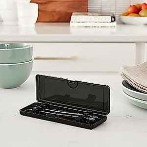 Fourth Option Carry Case, Portable Flatware Box Travel Tableware Storage Case Box, Utensil Case Flatware Storage Box for Cutlery Kit (Black, Family) Holds ONLY Fourth Option Utensils, Sold Separately