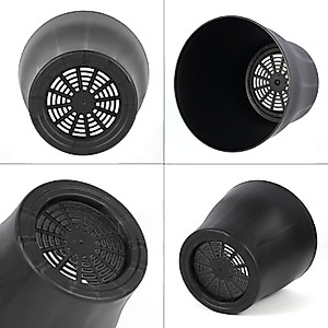 ruishetop 18 Pack 5.5 inch Plastic Flower Pot Indoor/Outdoor Decorative Plant Pots with Drainage Holes and Tray for Home Garden Plants Flowers Succulents Cactus (Black)