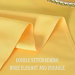 KAIPHO Yellow Round Tablecloth Waterproof Stain Resistant Wrinkle Free Table Cloth 210GSM Polyester Washable Wipeable Table Cover for Party, Banquet, Wedding, Indoor and Outdoor (48 inch, Circle)