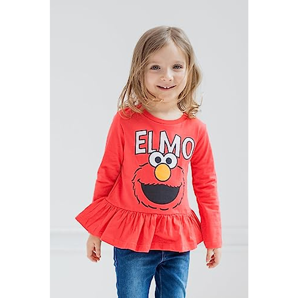 Sesame Street Elmo Toddler Girls 2 Pack T-Shirts Multicolored 2T