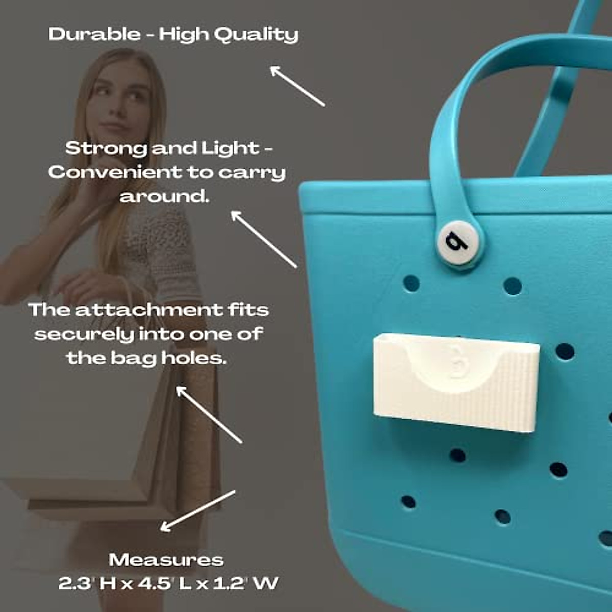 Boglets PREMIUM - Wallet Holder Accessories - Premium Collection - Compatible with Bogg Bag, Simply Southern & other Tote Bags - Decorative Accessories & Organizers - Made in USA - [White]