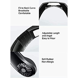 Figurele Hanging Neck Fan, Air Cooler USB Micro Portable 2 in 1 Air Cooler Mini Electric Air Conditioner Scarf Cooling Portable Hanging Neck Fan,Air Cooler, USB Hanging Neck Air Conditioner Black