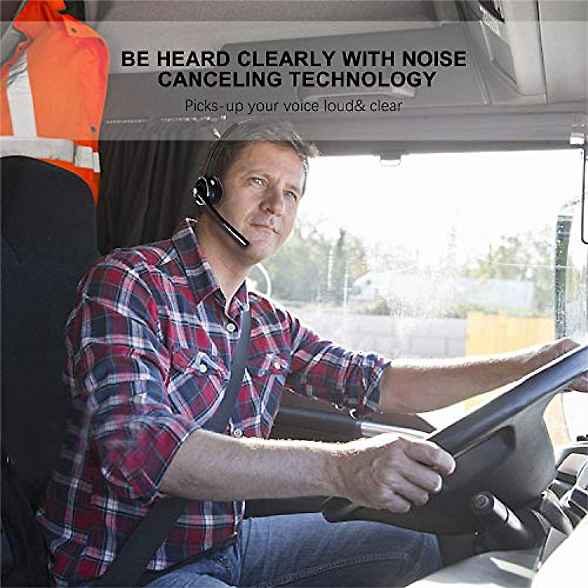 Office Headset with Mic,Wireless Bluetooth Headphone,Noise Cancelling Trucker Bluetooth Headset,Handsfree Headset with Charging Dock for Call Center,Home,Smartphones,PC