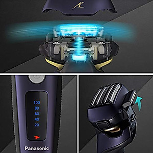 Panasonic ES-LV67-A803 Wet and Dry Shaver, 5 Shaving Heads with Linear Motor, Including Hair Trimmer, Navy Blue