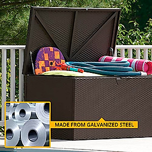 Arrow 4' x 2' x 2' Spacemaker Espresso 134 Gallon Hot-Dipped Galvanized Steel Storage Deck Box