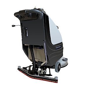 Battery Powered Walk Behind Floor Scrubber Buffer Polisher Machine, 19" Brush, 30" Squeegee Width, 13.5 gal Tank, Brush Speed 220 RPM, Includes a Brush and 3 Scouring pads for Hard Floors