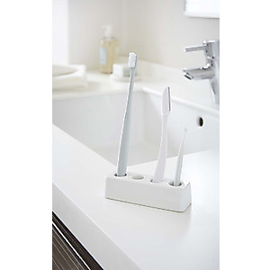 YAMAZAKI home 2612 Yamazaki Home Toothbrush Stand-Holder & Organizer for Bathroom, One Size, White