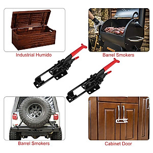 AConnet 4 Pack 700lbs Capacity Toggle Clamps GH- 431 Adjustable U Bolt Self-lock Toggle Latch Quick Release Toggle Clamp Latch with Locking Mechanism (Black)