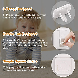 55 Pack Outlet Plug Covers Baby Proofing Plug Protector Electrical Safety Outlet Covers (3-Prong White)
