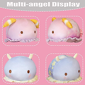 ELAINREN Giant Chubby Manatee Plush Body Pillow Cushion, Stuffed Ocean Animal Soft Plushie Sea Cow Gifts 15.7''x 13.8''