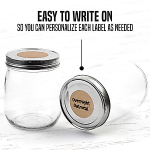 MESS Dissolvable Canning Labels for Jars – 200 Kraft Dissolvable Mason Jar Labels - Dissolvable Food Labels for Containers - Jam Homemade Canning Jar Labels Stickers - Removable Mason Jar Labels 1.5"