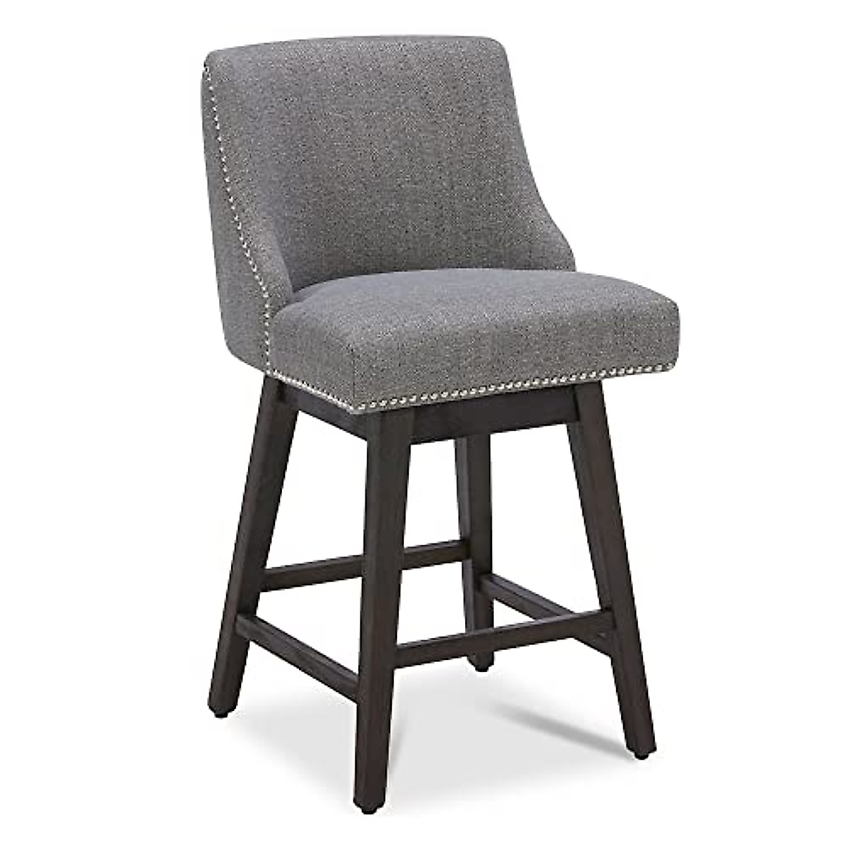 CHITA Counter Height Swivel Barstool,26" H Seat Height Upholstered Bar Stool,Fabric in Fog