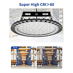 6 Pack LED High Bay Light|200W 20000LM UFO LED High Bay Light|6500K Daylight LED Shop Light|IP65 Waterproof LED Commercial Warehouse Area Light|LED Garage Light for Garage Gym Factory Warehouse