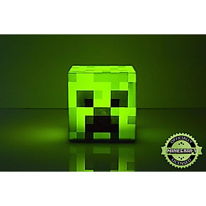 Minecraft Creeper LED Mood Light Creeper Lamp Mood Lighting Battery Powered | Collectible Mood Lamp | Green Mood Light LED Creeper | 5 Inches Tall