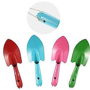 4 Pieces Mini Trowel Set Colorful Metal Hand Shovel Garden Tools for Soil Planting Digging Transplanting