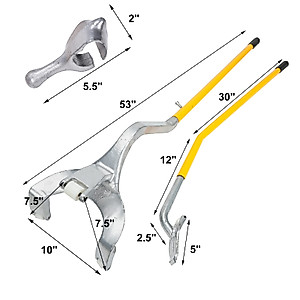 BLACKHORSE-RACING 17.5" to 24.5" Tire Changer Mount Demount Removal Tool Tubeless Truck Extra Bead Keeper Yellow