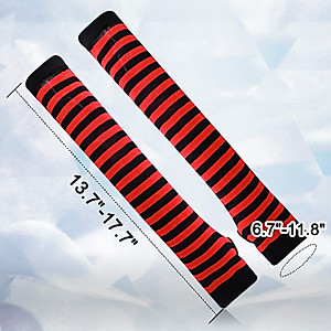 Bellady 3 Pairs Striped Arm Warmers Fingerless Gloves for Women