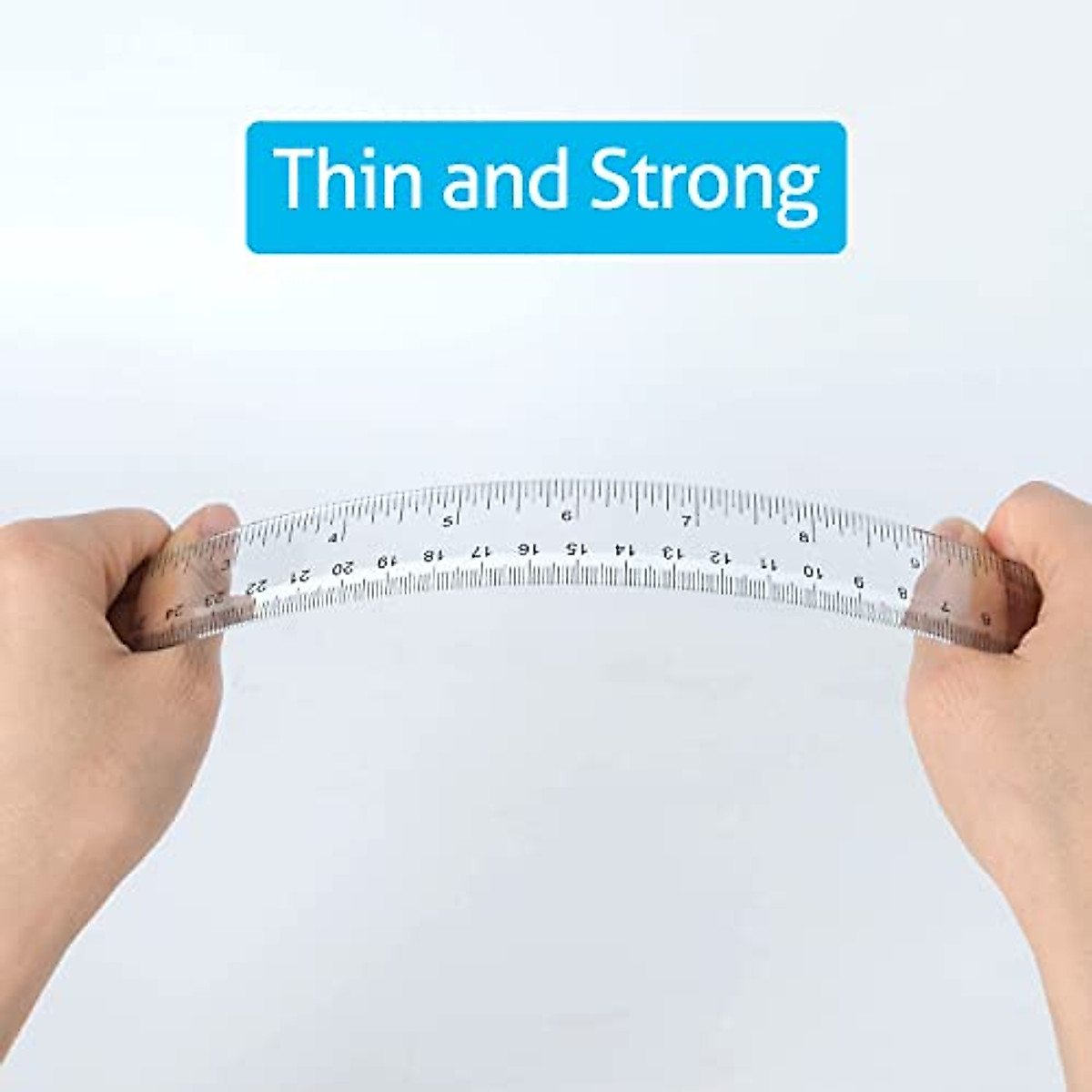 5 Pack Clear Rulers,Plastic Ruler 12 inch Straight Ruler with Centimeters and Inches, Kids Rulers Bulk for Student Classroom School Office