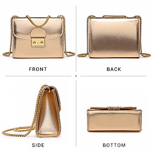 Dasein Women Small Crossbody Bag Designer Evening Bag Clutch Purse Handbag for Wedding/Prom/Party with Double Chain Strap