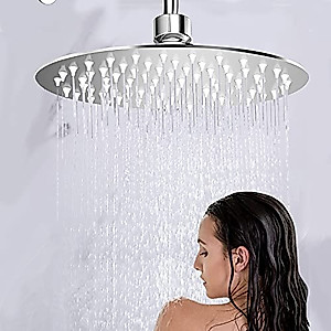 Welan Rain Shower Head Round 12 Inch Shower Heads High Pressure Angle Adjustable,304 Stainless Steel Waterfall Shower Heads Rainfall, Ultra-thin Pressure Boosting Large Showerheads