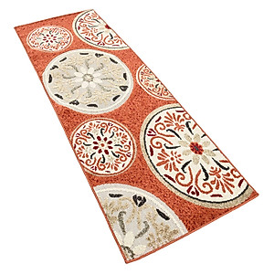 Unique Loom Outdoor Modern Collection Area Rug (2' x 6' 1" Runner, Terracotta/ Burgundy)