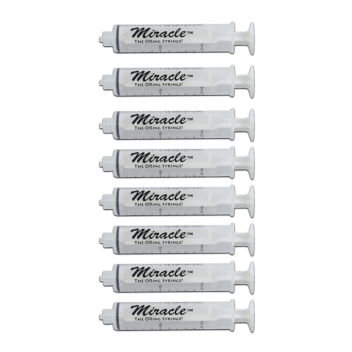 Miracle Oring Syringe- 10 ml Luer Lock Syringe- Package Contains 8 Individually Wrapped Sterile Oring Syringes for Handfeeding Animals, Administering Supplements, Measuring Liquids, and More