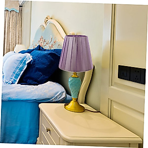 Purple Fabric Drum Lamp Shade for Table Lamps - Clip-on, 5.5x3.5x4.9 Inch