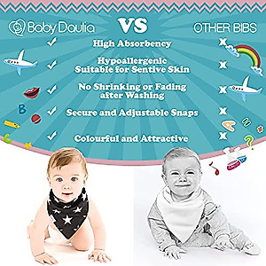 Baby Bandana Bibs 12 Pack - Organic Baby Bibs for Boy and Girls, Soft and Stylish Drool Bibs for Teething and Drooling, Ultra Absorbent Bibs for baby boy