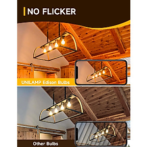 UNILAMP A15 Dimmable LED Light Bulbs, E26 Edison Light Bulb 40 Watt Equivalent, 5W LED Filament Light Bulb, Warm White 2700K, 500LM Ceiling Fan Light Bulbs for Vintage Appliance Bulb, 4 Pack