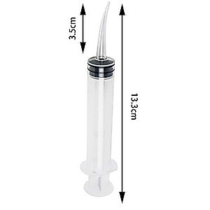 CARESHINE 4pcs Disposable Dental Irrigation Syringe with Curved Tip 12CC (USPS)
