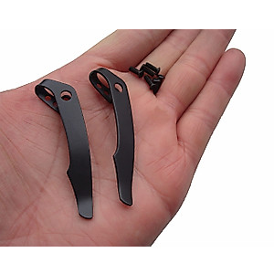 2 pcs EDC Deep Carry Pocket Clip for Voyager Knife Pocket Knife Clip Folding Knife Screw Clips for Knife Maker and DIY Folding Knives with 6 Screws