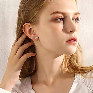 LUXU kisskids 6 Pairs Stainless Steel Stud Earrings Hypoallergenic Cubic Zirconia 316L Earrings Stainless Steel CZ Earrings 3-8mm for Women Girls